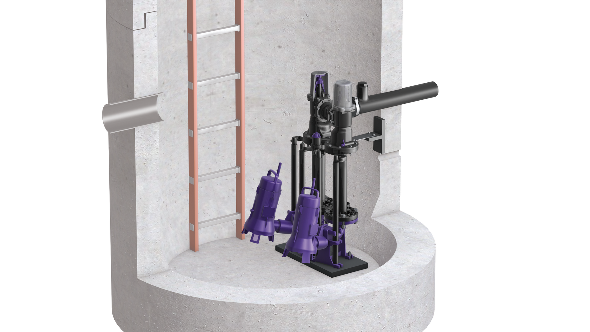 Pump installation kit Retrofit - submersible pumps for collecting tanks ...