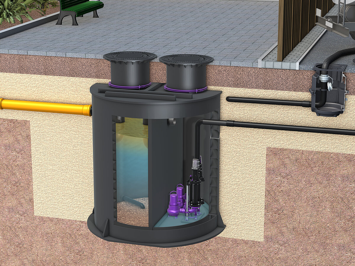 Grease separator EasyClean ground Multi - KESSEL - mastering water